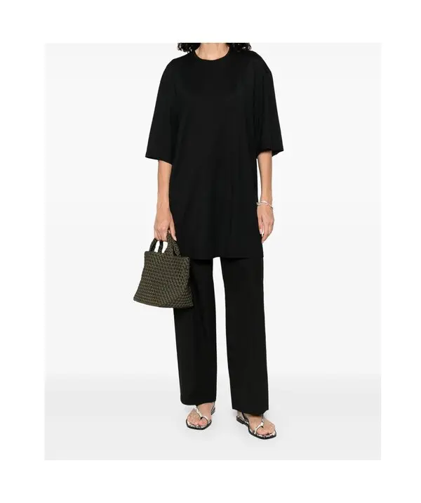 TOTEME Crewneck T-shirt With Short Sleeves - Black