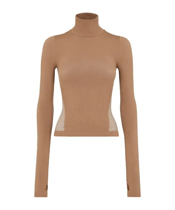 Fendi High-neck Ribbed-knit Ski Jumper With Micro Ff Motif