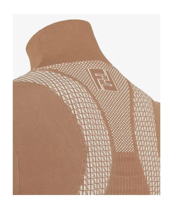 Fendi High-neck Ribbed-knit Ski Jumper With Micro Ff Motif