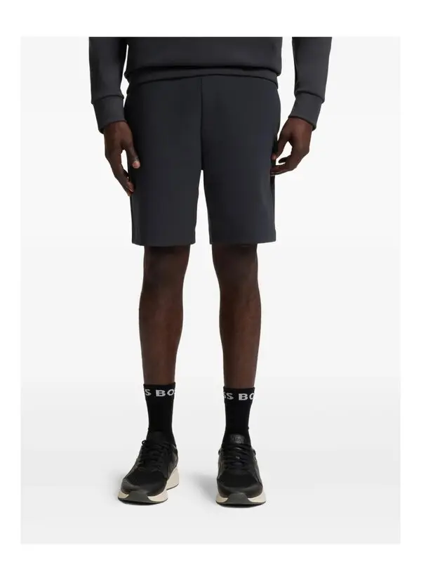 Hugo Boss Drawstring Track Shorts With Logo Detail - Black