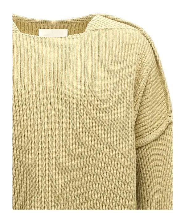 JIL SANDER Geometric Neckline Knitted Jumper - Nude