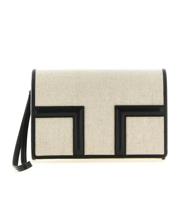 TOTEME T-flap Envelope Clutch With Detachable Wrist Strap - Beige