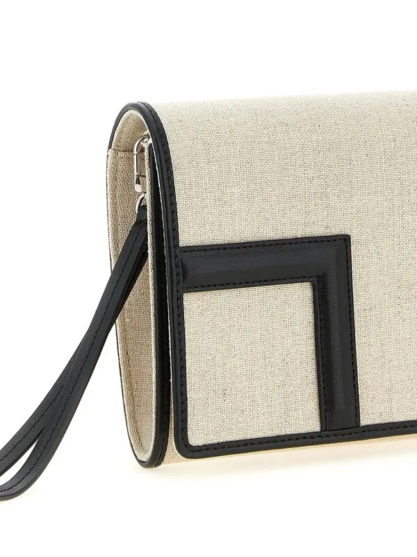 TOTEME T-flap Envelope Clutch With Detachable Wrist Strap - Beige