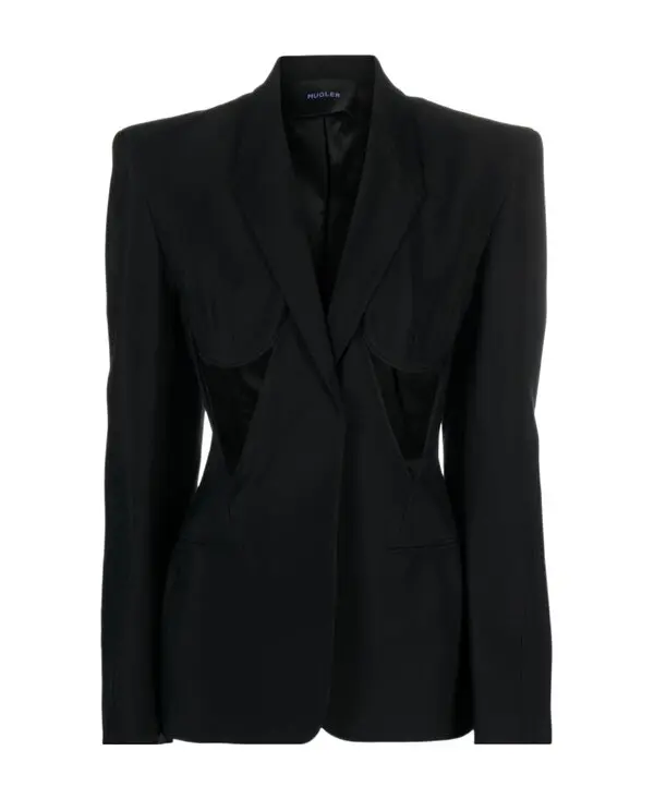 MUGLER Cut-out Single Button Jacket