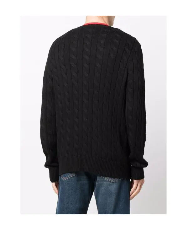 Polo Ralph Lauren Cable Knit Crewneck Jumper - Black