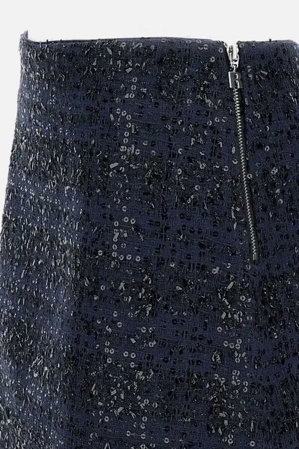 ROTATE BY BIRGER CHRISTENSEN Sequin-embellished Bouclé Skirt