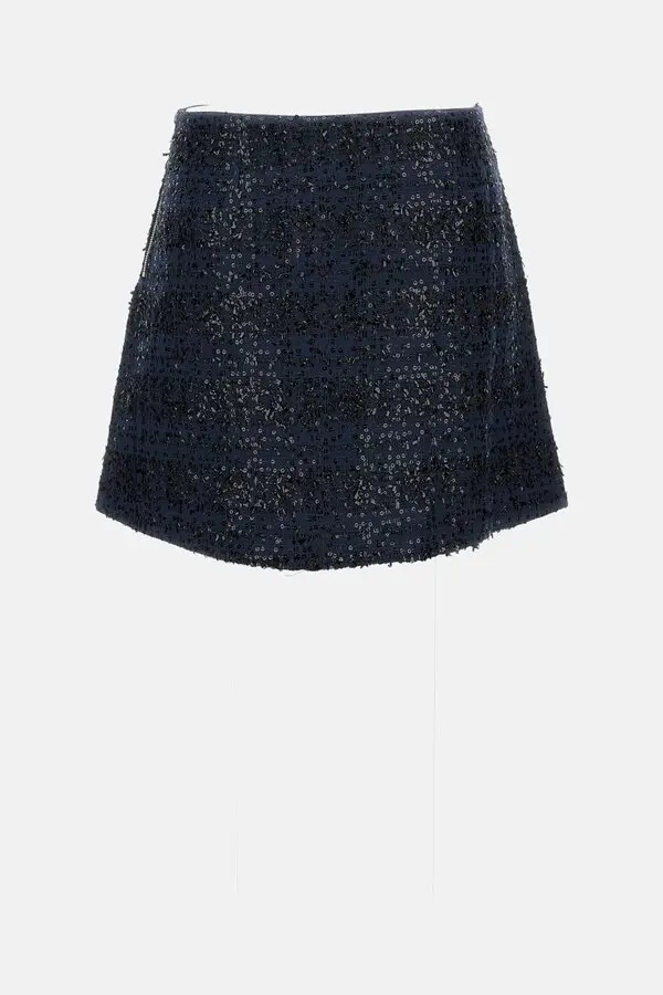 ROTATE BY BIRGER CHRISTENSEN Sequin-embellished Bouclé Skirt