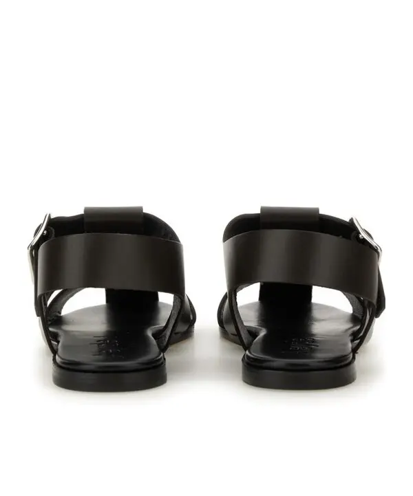 AeydĒ Buckled Cut Out Flat Sandals - Moka