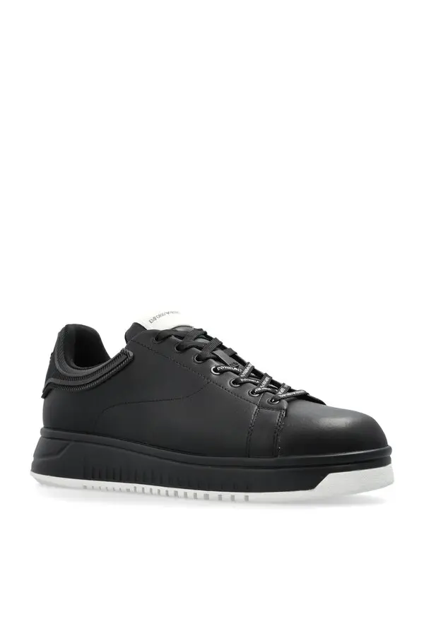 Emporio Armani Round Toe Lace-up Sneakers