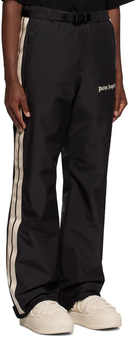 Palm Angels Logo Printed Track Ski Pants - Black