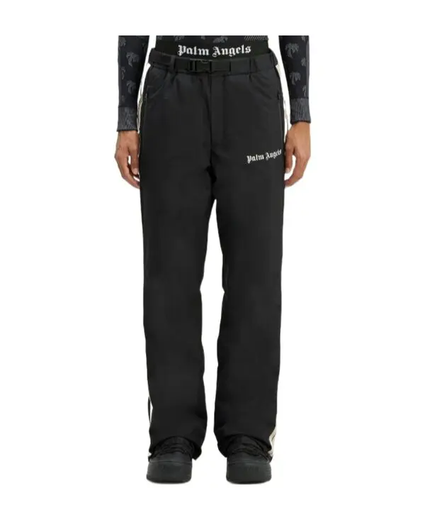 Palm Angels Logo Printed Track Ski Pants - Black