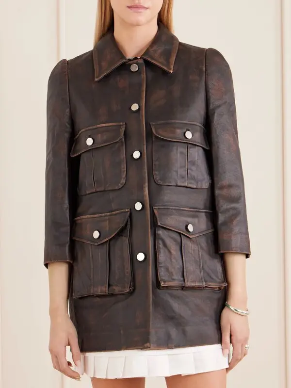 SHUSHU/TONG Leather Utility Jacket