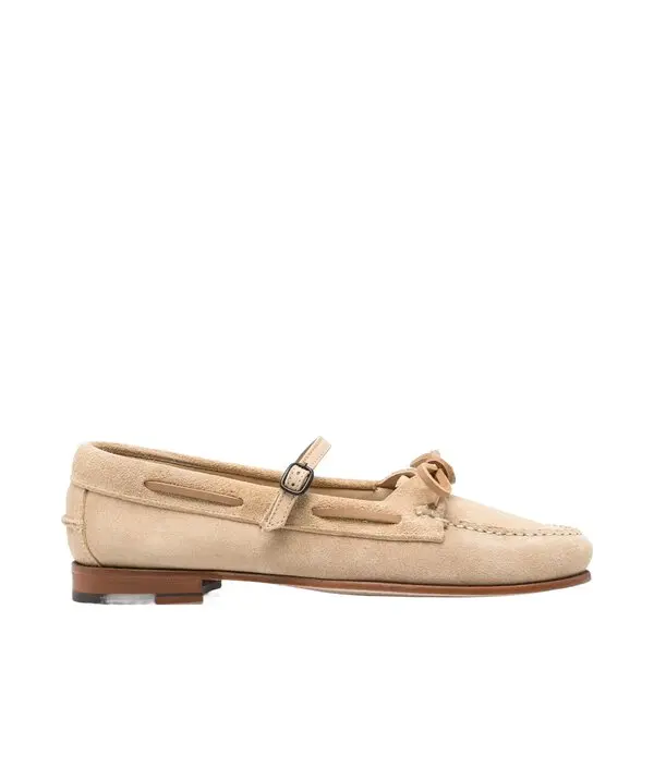 Hereu Lorea Loafers With Side Buckle - Beige