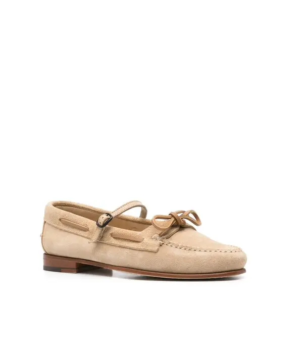 Hereu Lorea Loafers With Side Buckle - Beige