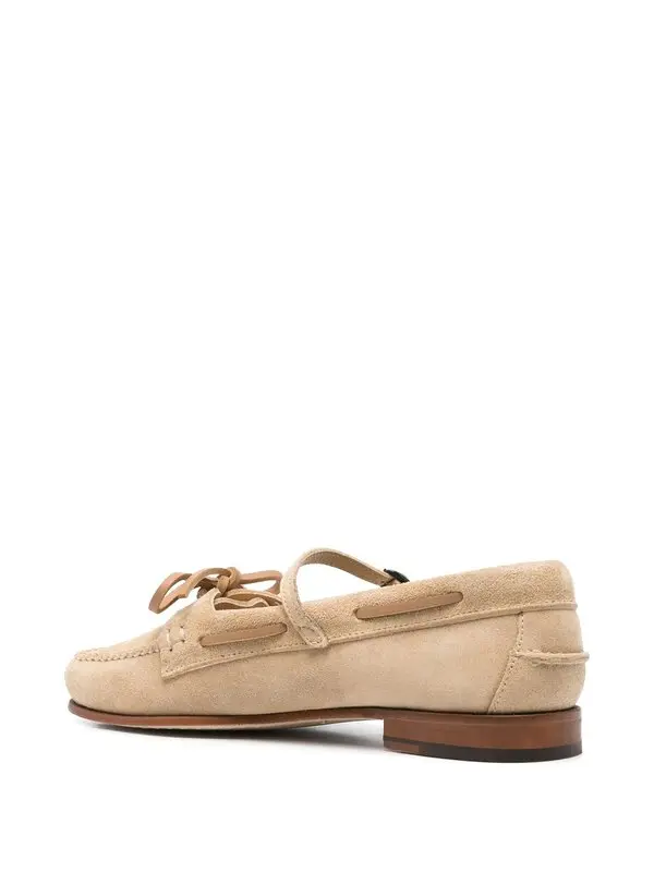 Hereu Lorea Loafers With Side Buckle - Beige