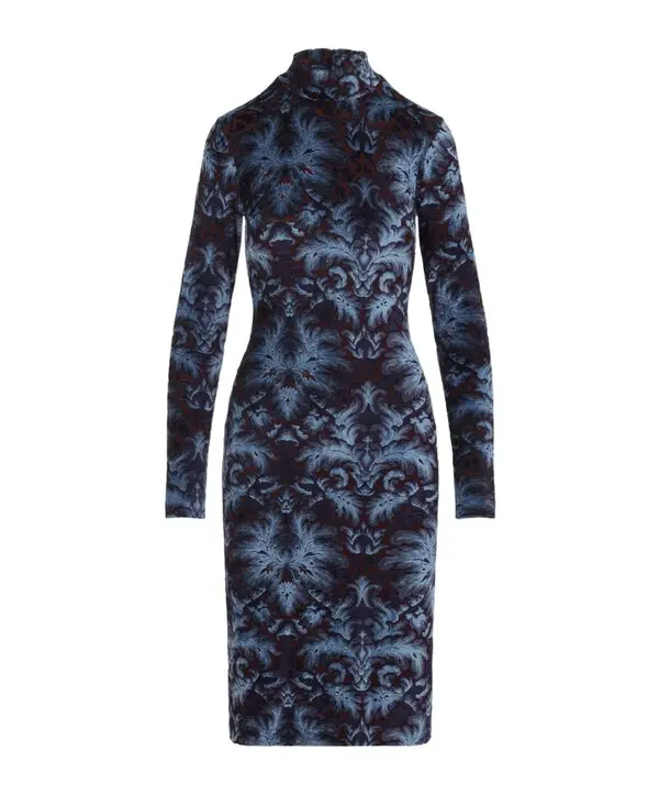 Etro Paisley Printed Long Sleeve Midi Dress