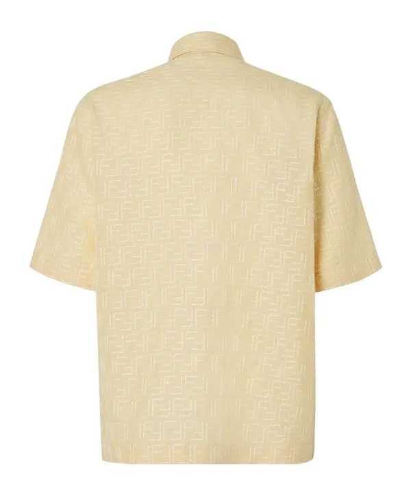 Fendi Ff Jacquard Short-sleeved Shirt - Yellow