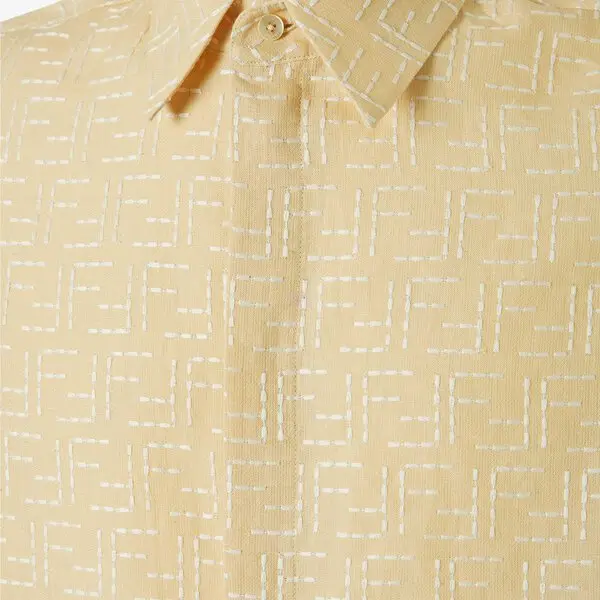 Fendi Ff Jacquard Short-sleeved Shirt - Yellow