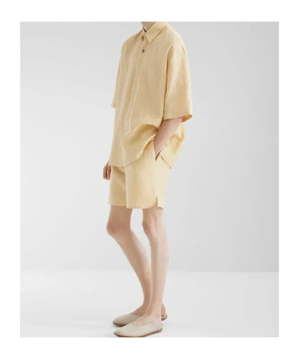 Fendi Ff Jacquard Short-sleeved Shirt - Yellow