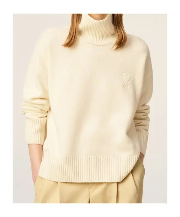 Ami De Coeur Funnel Neck Sweater - Ivory