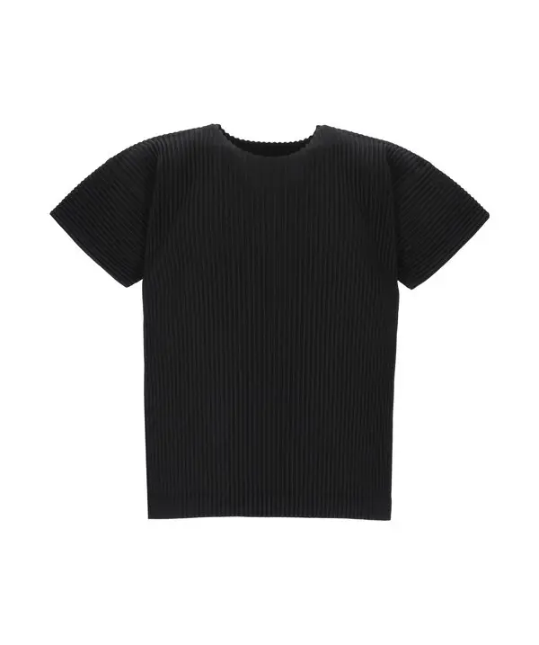 Issey Miyake Homme Plissé Pleated Crewneck T-shirt - Black