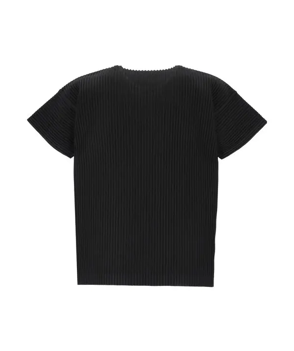 Issey Miyake Homme Plissé Pleated Crewneck T-shirt - Black