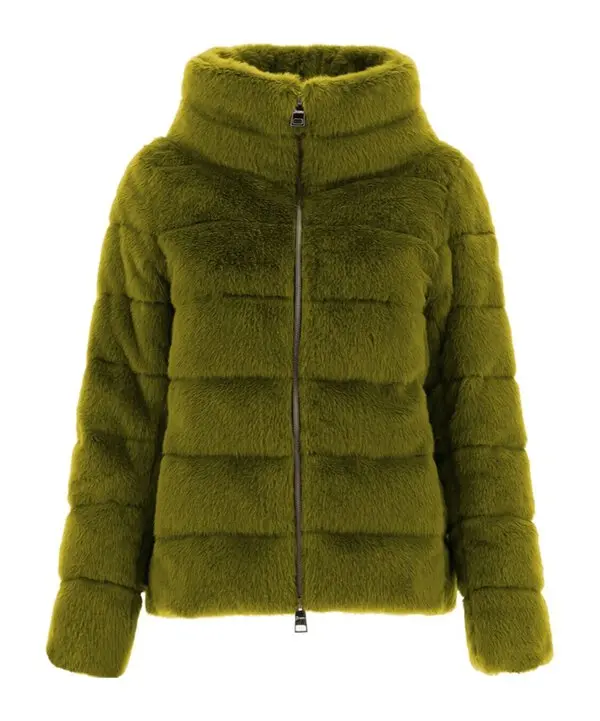 Herno Long-sleeved Down Jacket With Logo And Zippers