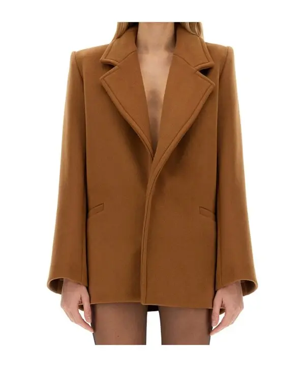 Saint Laurent Single-breasted Coat With Notched Lapel