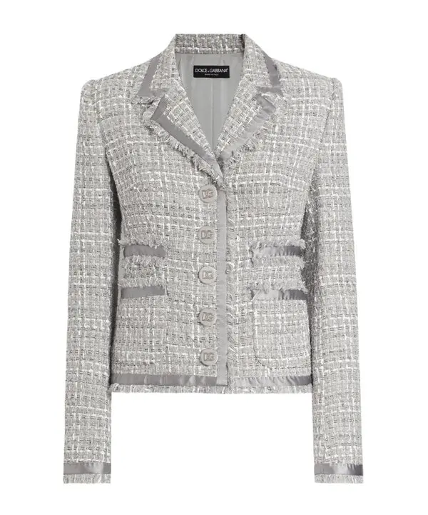 Dolce & Gabbana Single-breasted Short Tweed Jacket