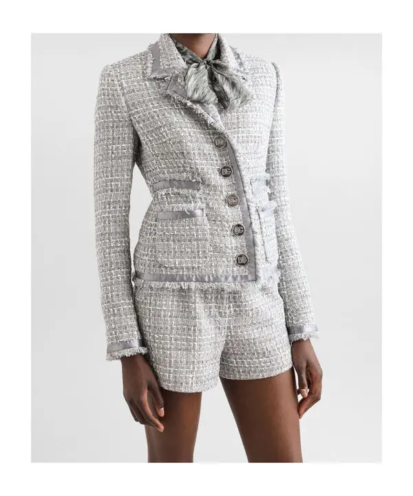 Dolce & Gabbana Single-breasted Short Tweed Jacket