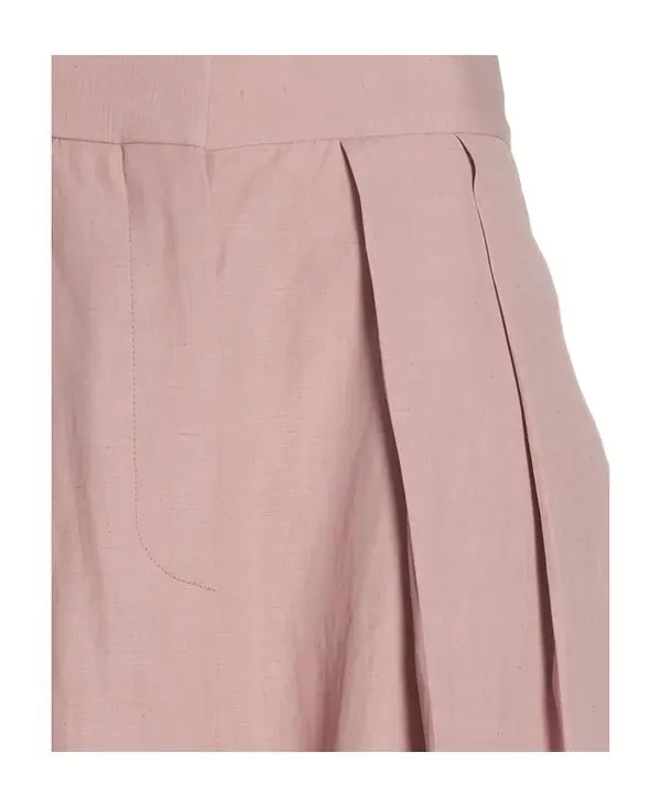 Stella McCartney Straight Leg Pleat Detailed Pants - Nude