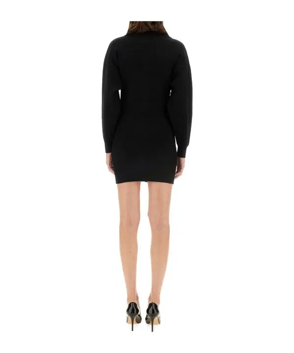 Moschino Long-sleeved Collared Dress With Button Detail