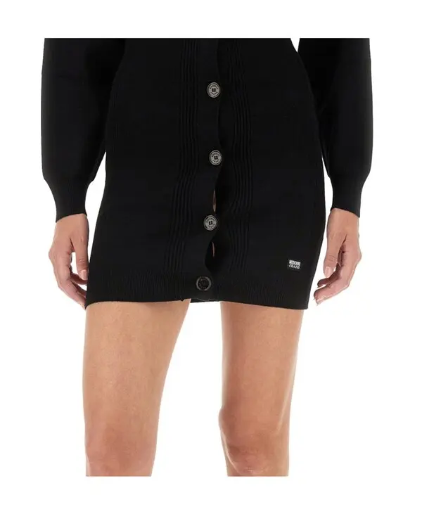 Moschino Long-sleeved Collared Dress With Button Detail
