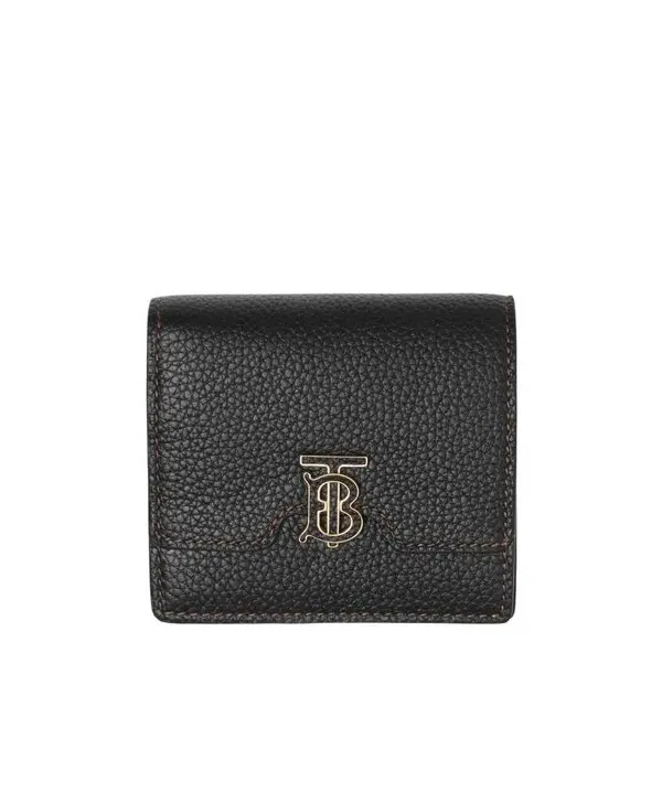 Burberry Logo Plaque Bi-fold Wallet - Black