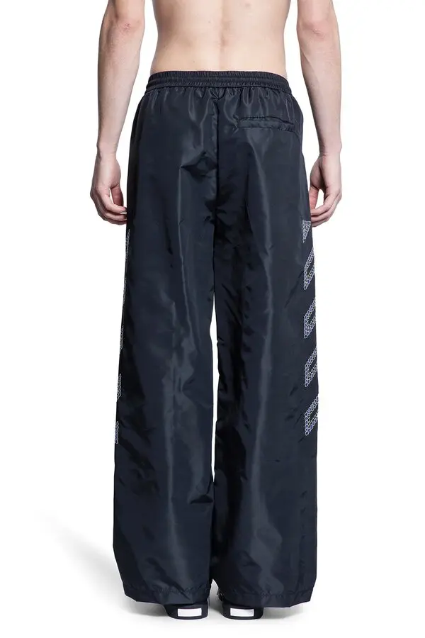Off-White Logo Detailed Wide Leg Pants - Black