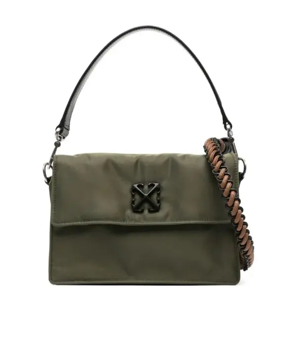 Off-White Jitney 1.4 Logo Plaque Shoulder Bag - Green
