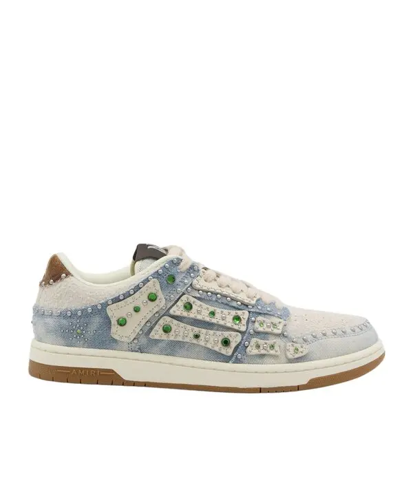 Amiri Skel Top Low Embellished Sneakers - White