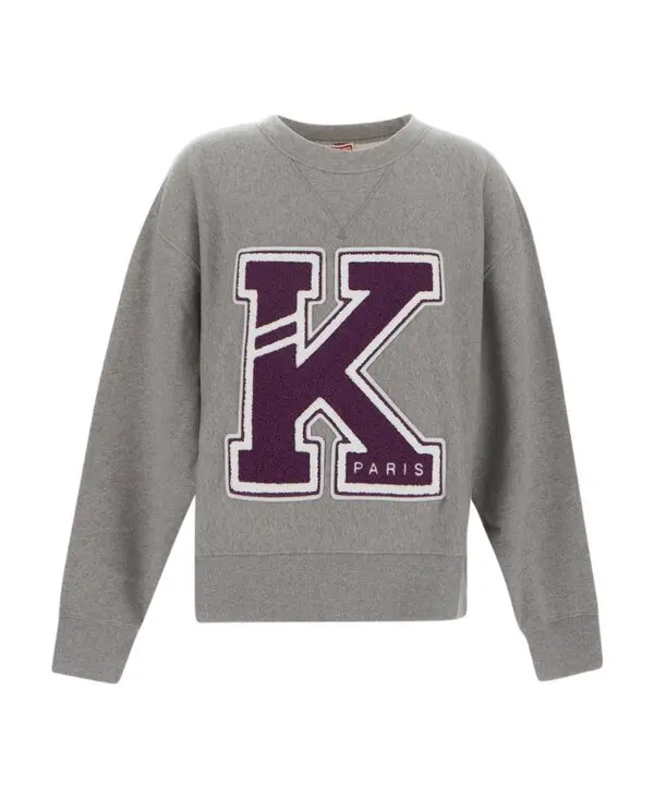 Kenzo Logo Patch Crewneck Sweatshirt - Gray