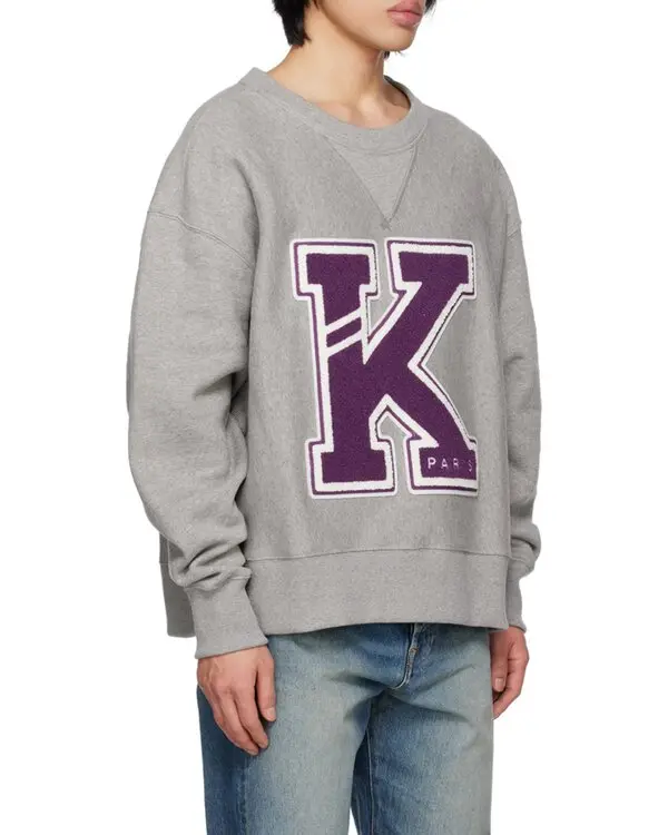 Kenzo Logo Patch Crewneck Sweatshirt - Gray