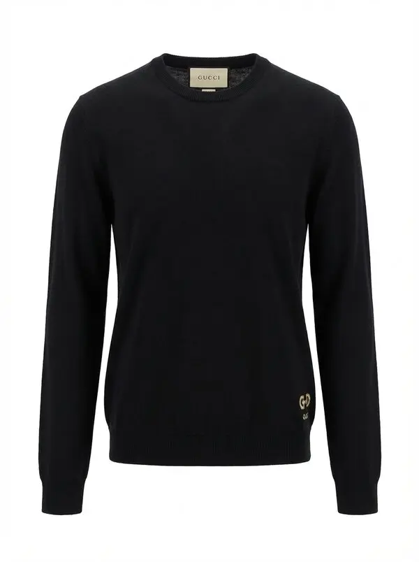 Gucci Embroidered Crewneck Sweater - Black