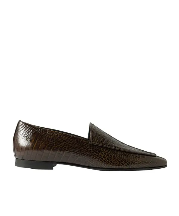 Tove Cora Crocodile-effect Leather Loafers