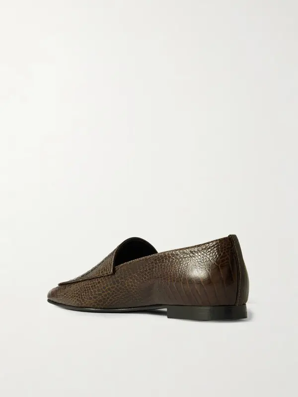 Tove Cora Crocodile-effect Leather Loafers