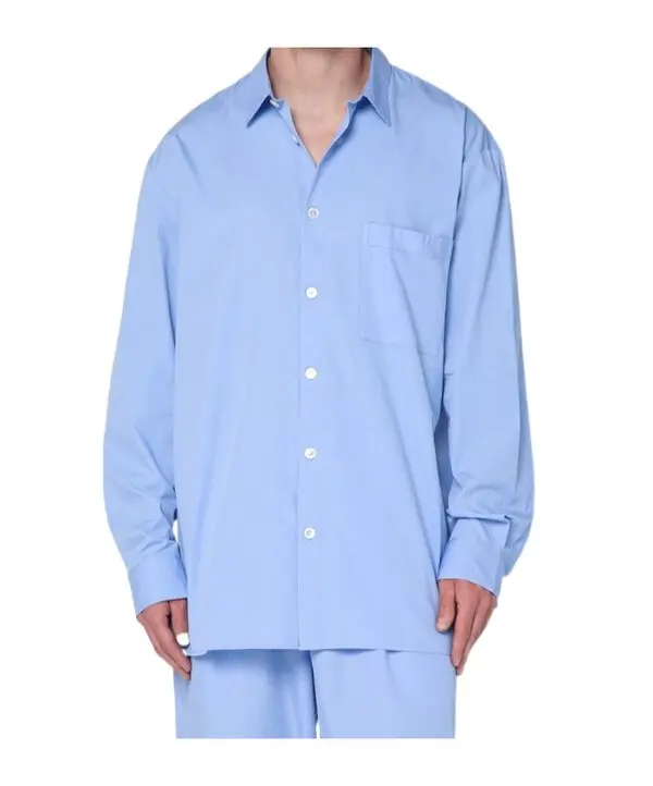 TEKLA Long-sleeve Pocket Shirt - Blue