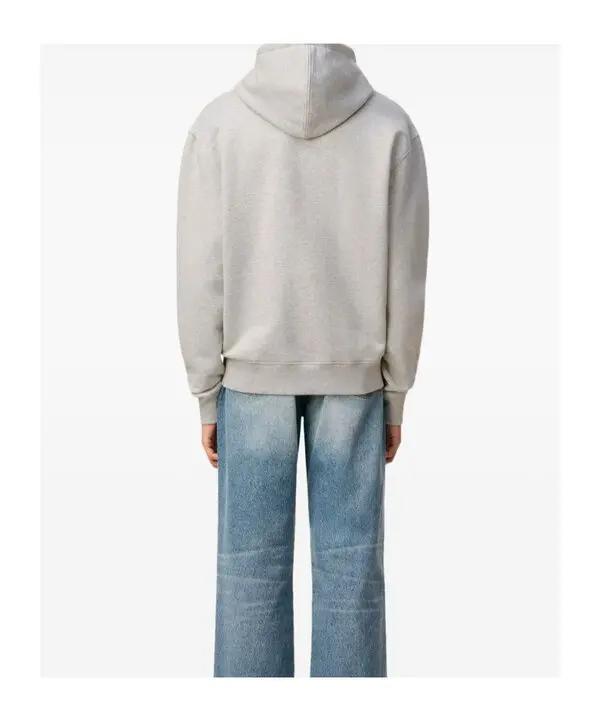 AMI Paris De Coeur Drawstring Hoodie - Heather Ash