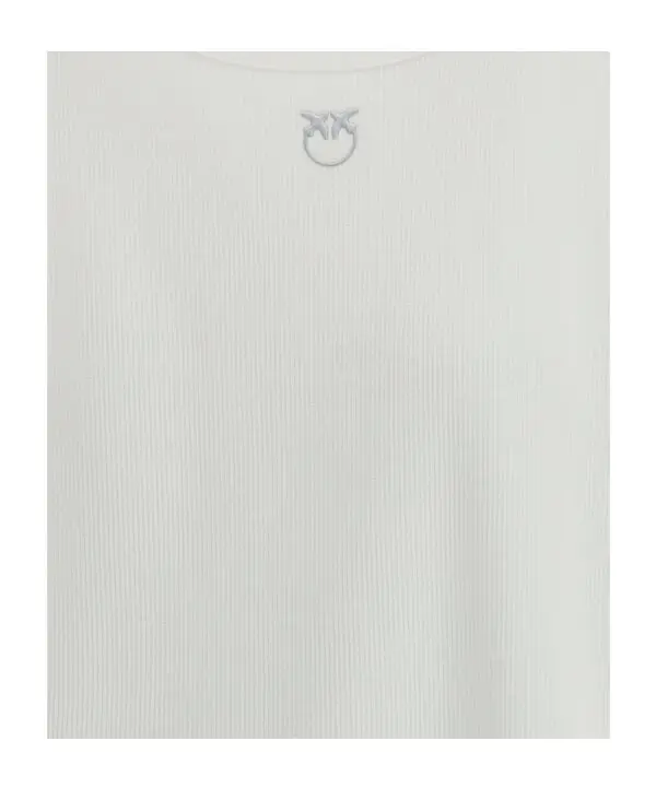 Pinko Ribbed Logo Plaque Tank Top - White