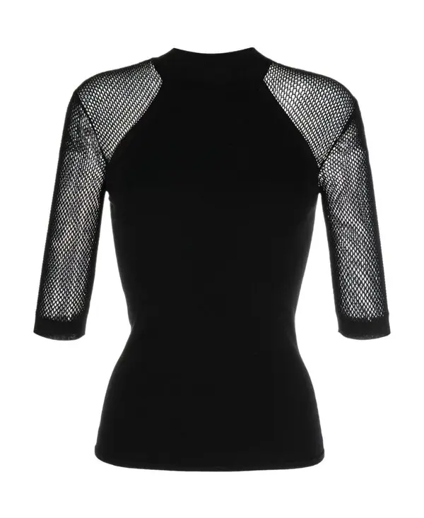 Stella McCartney Mesh Stitching Knitted Blouse