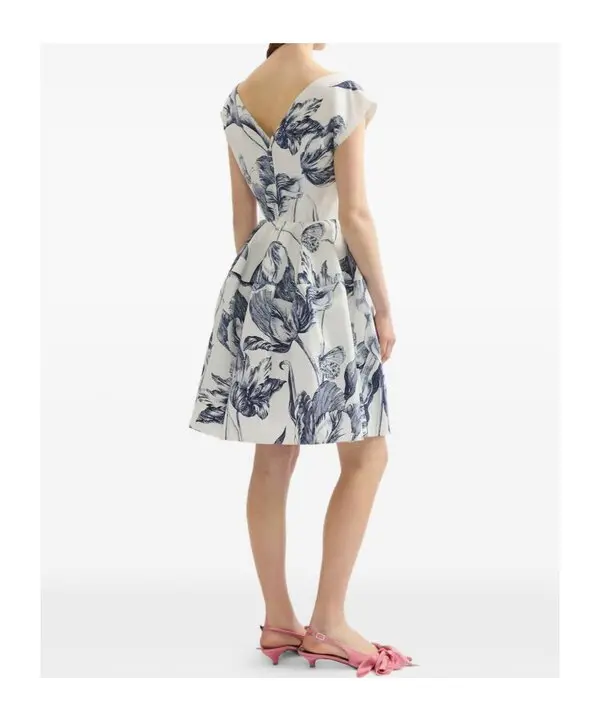 Erdem Short-sleeve Floral-print Mini Dress