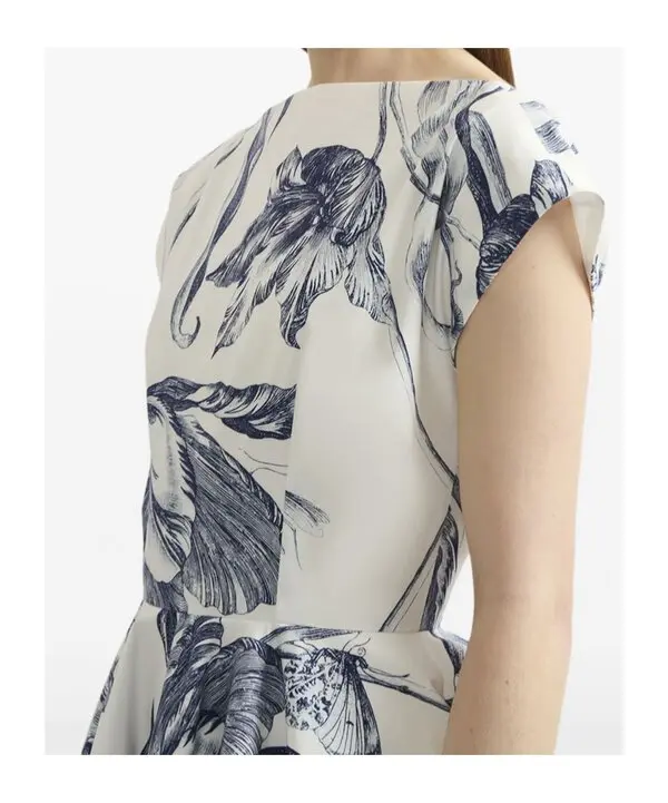 Erdem Short-sleeve Floral-print Mini Dress