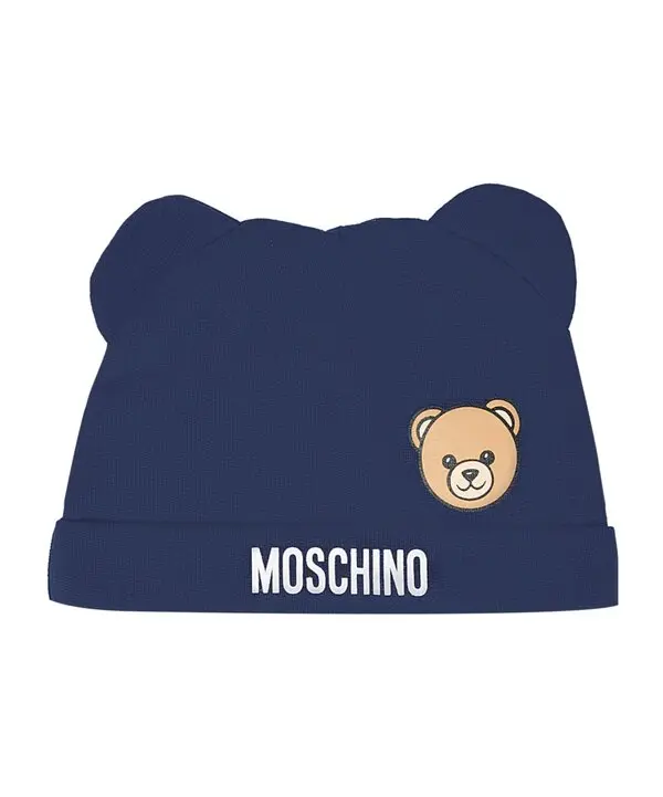 Moschino Teddy Bear Print Babygrow Set With Hat And Bib