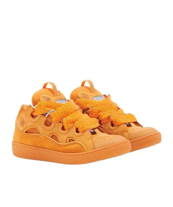 LANVIN Logo-laced Casual Sneakers - Orange